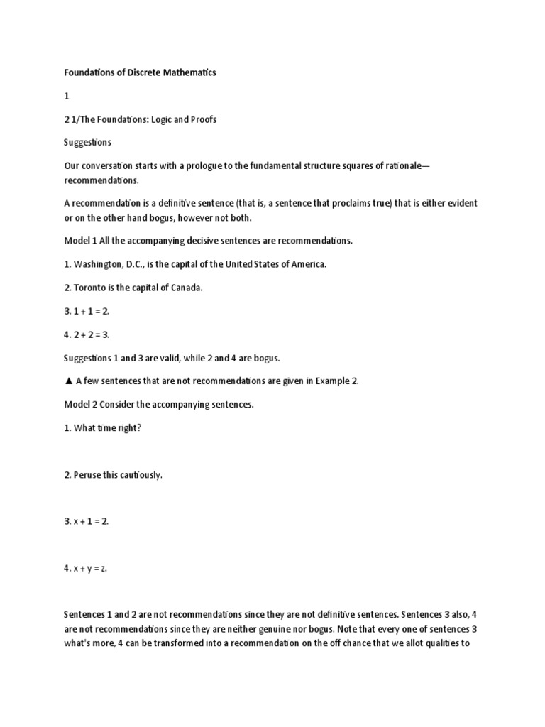 Foundations of Discrete Mathematics | PDF | Aristotle | Logic