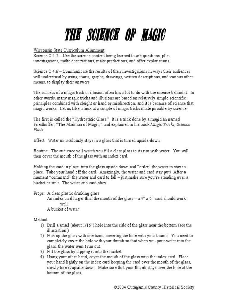 Science Behind Magic Tricks Explained | PDF