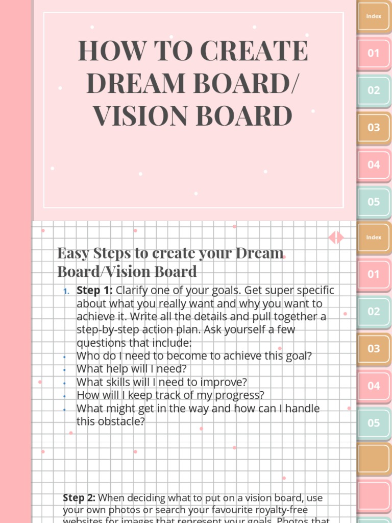 Creating Your Dream/Vision Board | PDF | Dream | Goal
