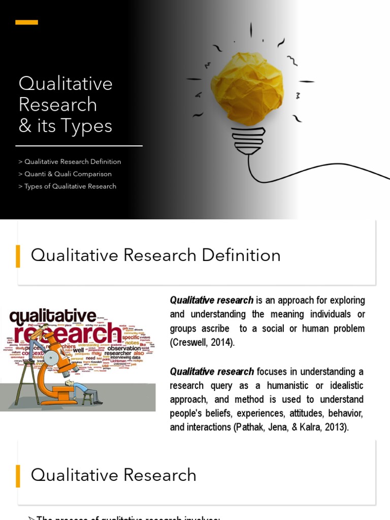 LESSON 1 Qualitative Research and Its Types | PDF | Qualitative ...