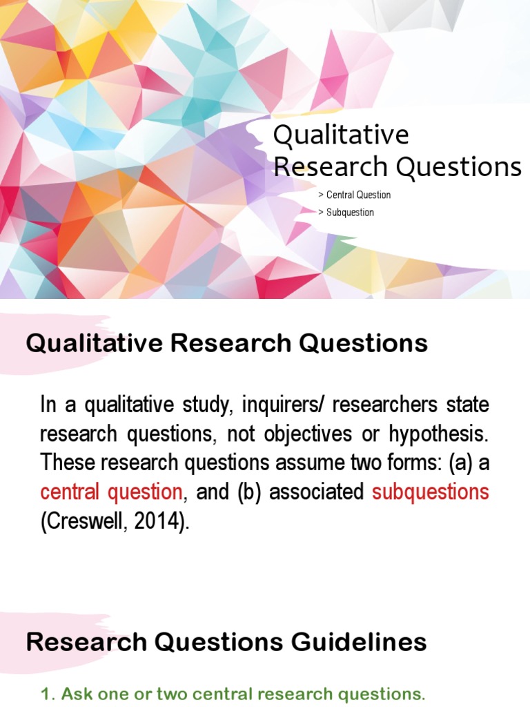 LESSON 3 Qualitative Research Questions | PDF | Qualitative Research ...