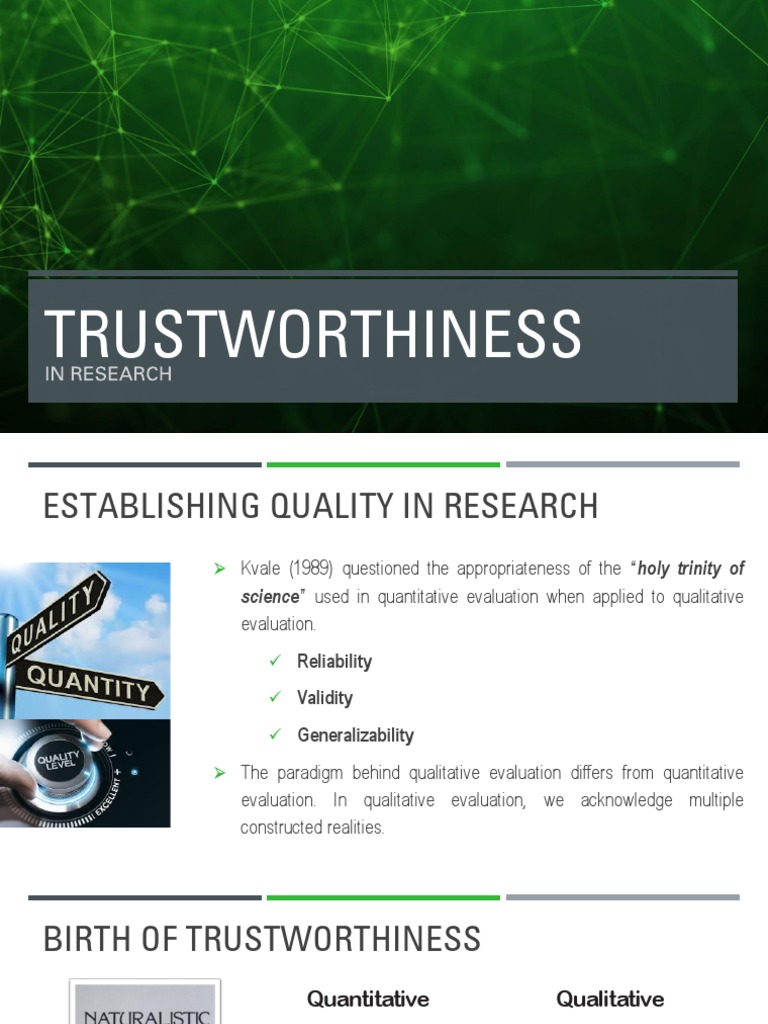 LESSON 4 Trustworthiness in Research | PDF | Qualitative Research ...