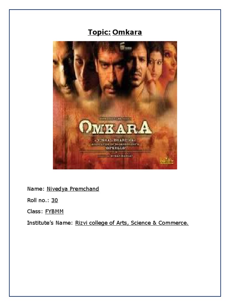 Topic: Omkara | PDF | Bollywood | Cinema Of India