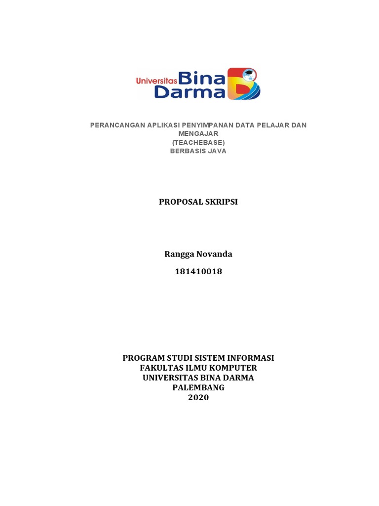 Template Proposal Skripsi Sistem Informasi UBD 2018 | PDF