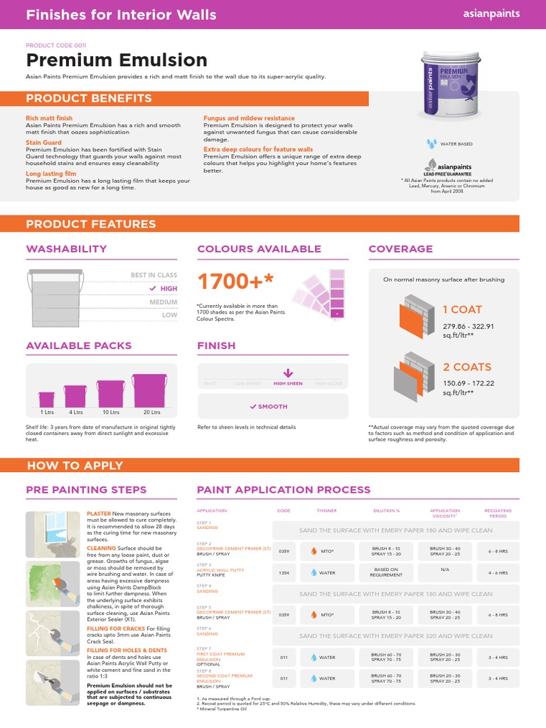 38 Premium Emulsion | PDF | Paint | Acrylic Paint