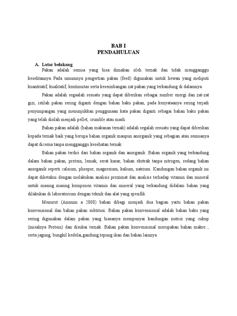 Makalah Istilah-Istilah Dan Klasifikasi Pakan Ternak Roy Gunawan | PDF