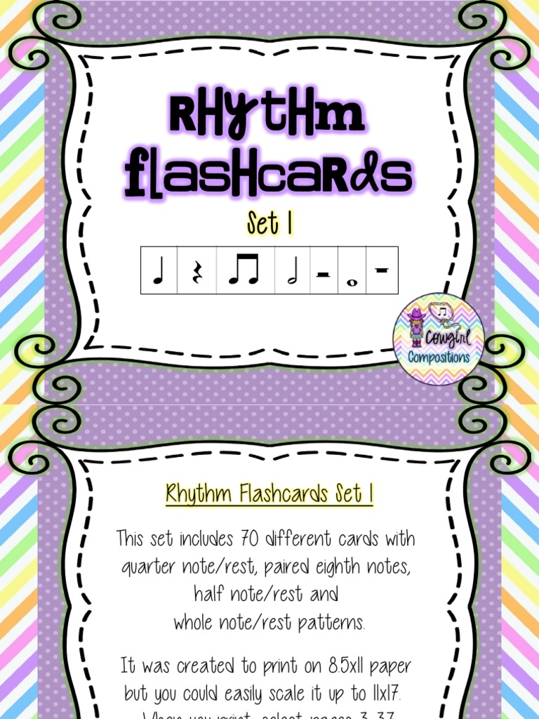 RhythmFlashcardsSet1 1 | PDF | Language Arts & Discipline