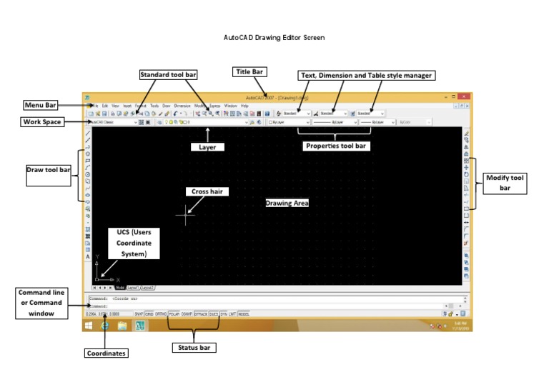 AutoCAD Drawing Editor Screen | PDF