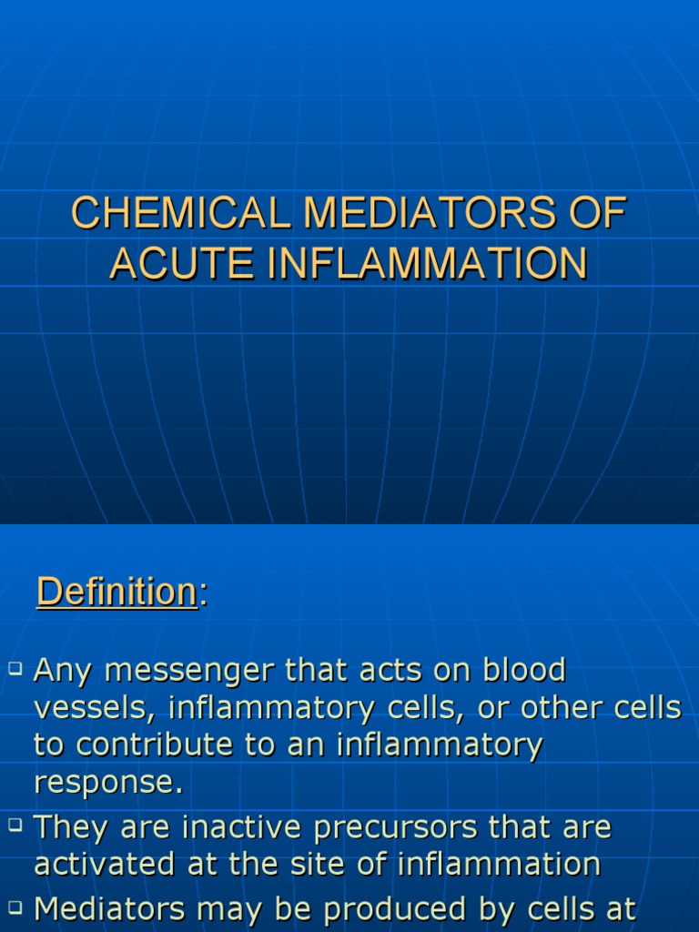 Chemical Mediators of Inflammation | PDF | Complement System | Inflammation