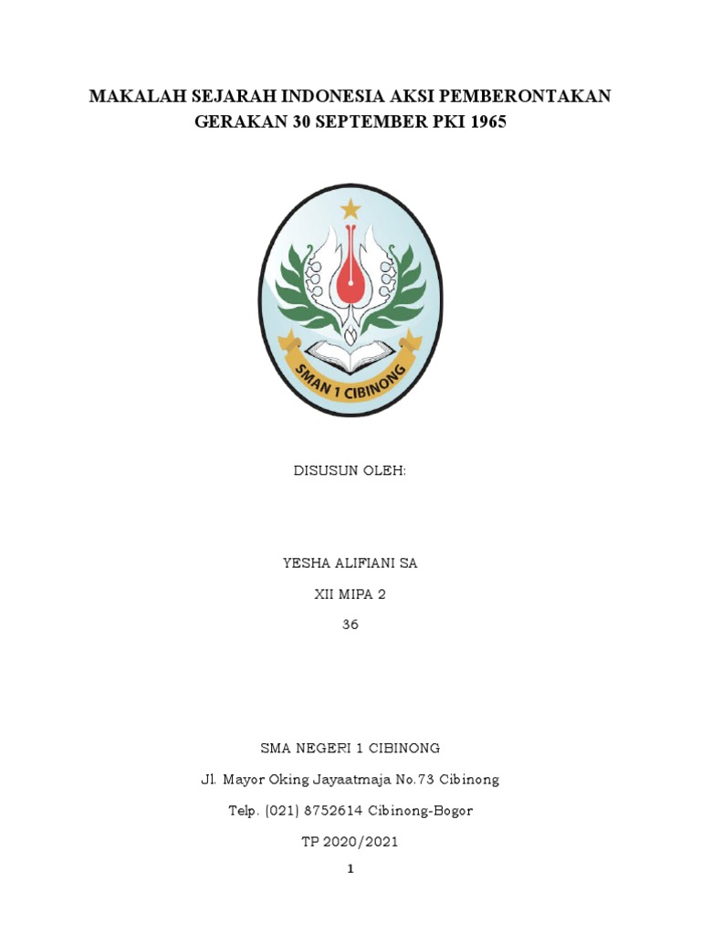 Makalah G30S Pki | PDF