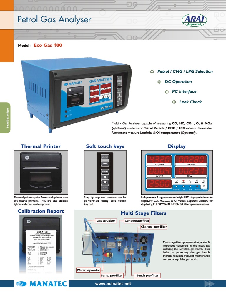 Gas Analyser | PDF | Carbon Dioxide | Gasoline