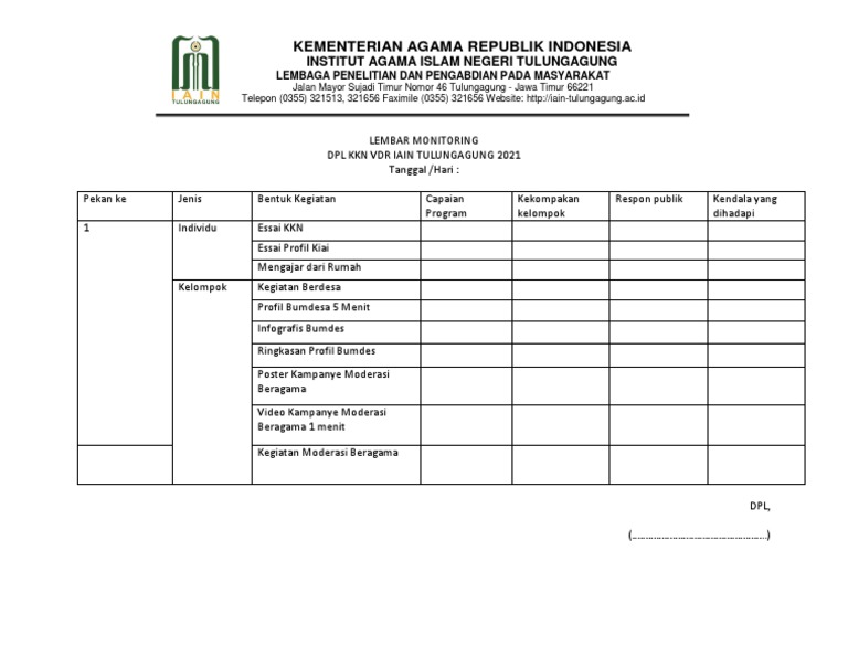 10 Form Monitoring DPL Ke Mahasiswa | PDF