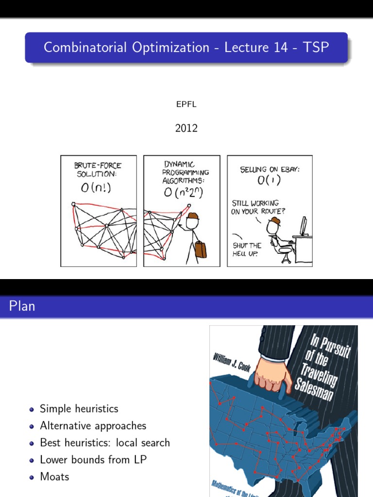 Combinatorial Optimization - Lecture 14 - TSP | PDF | Algorithms | Theoretical Computer Science