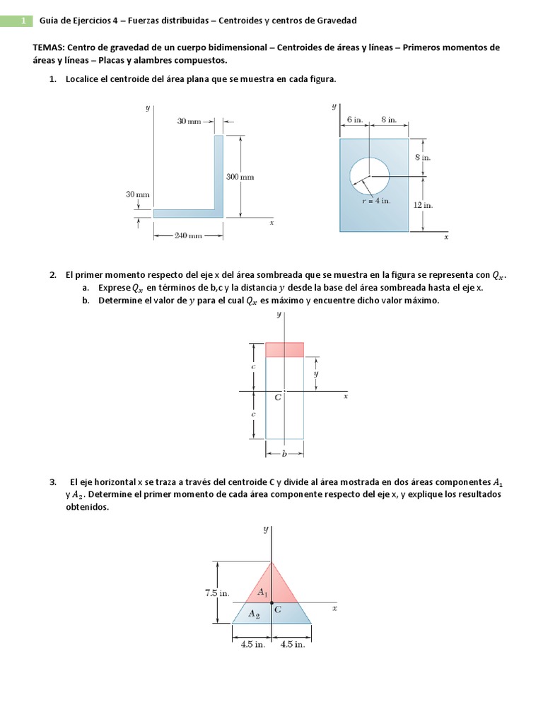 Centroides Y Fuerzas Distribuidas Pdf Métodos Y Materiales De