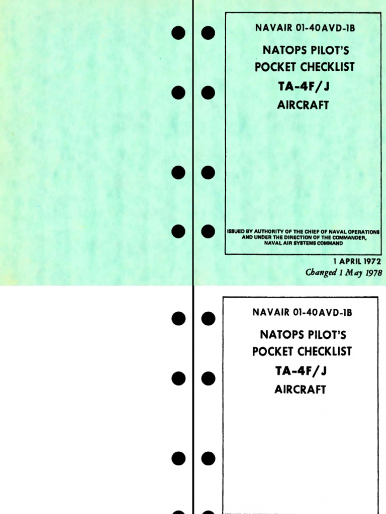 A4 NATOPS PocketCheckList | PDF | Aircraft | Flight Test