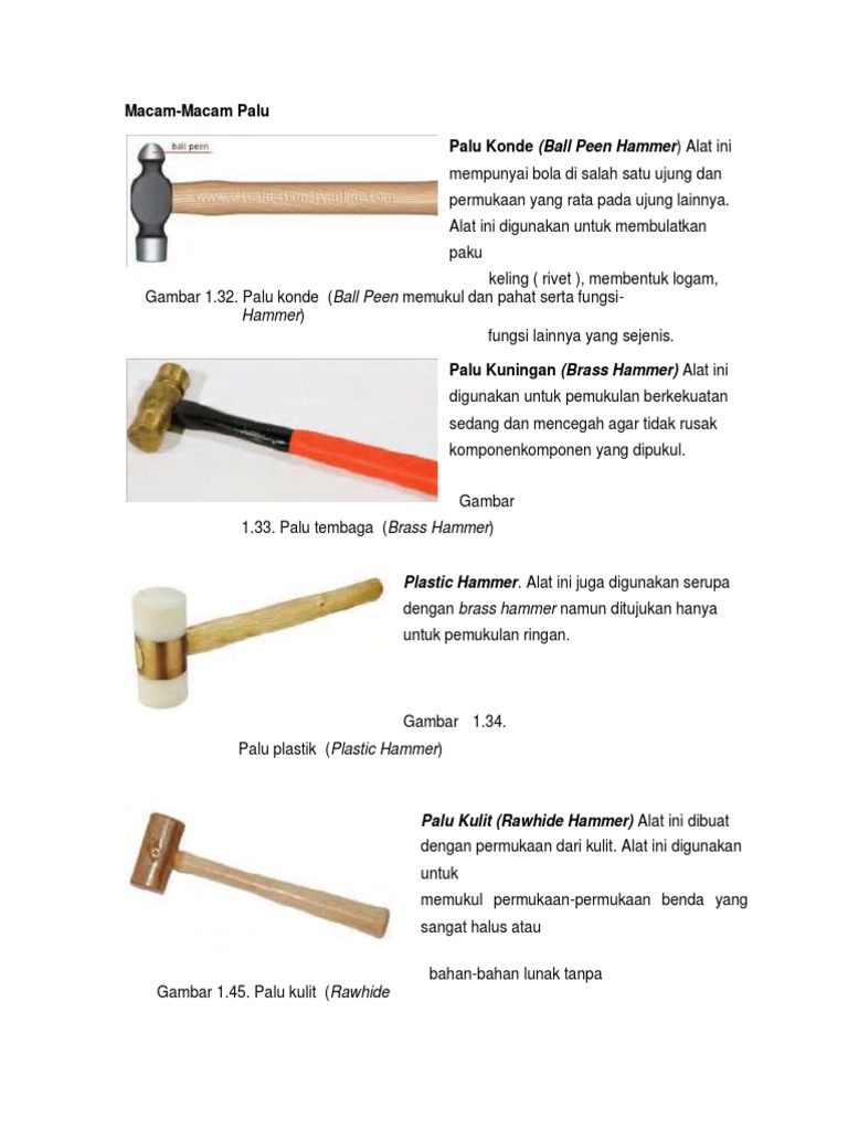 Hand Tools (Macam-Macam Palu) | PDF