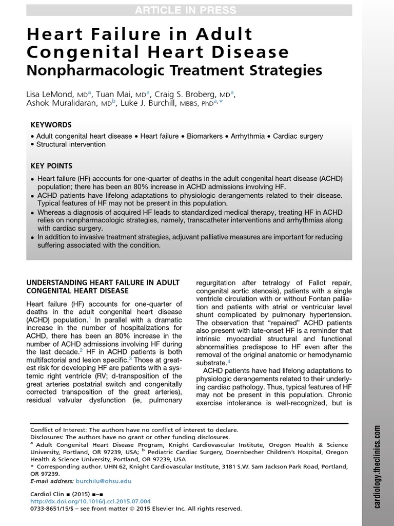 Understanding Heart Failure in Adult Congenital Heart Disease: A Focus ...