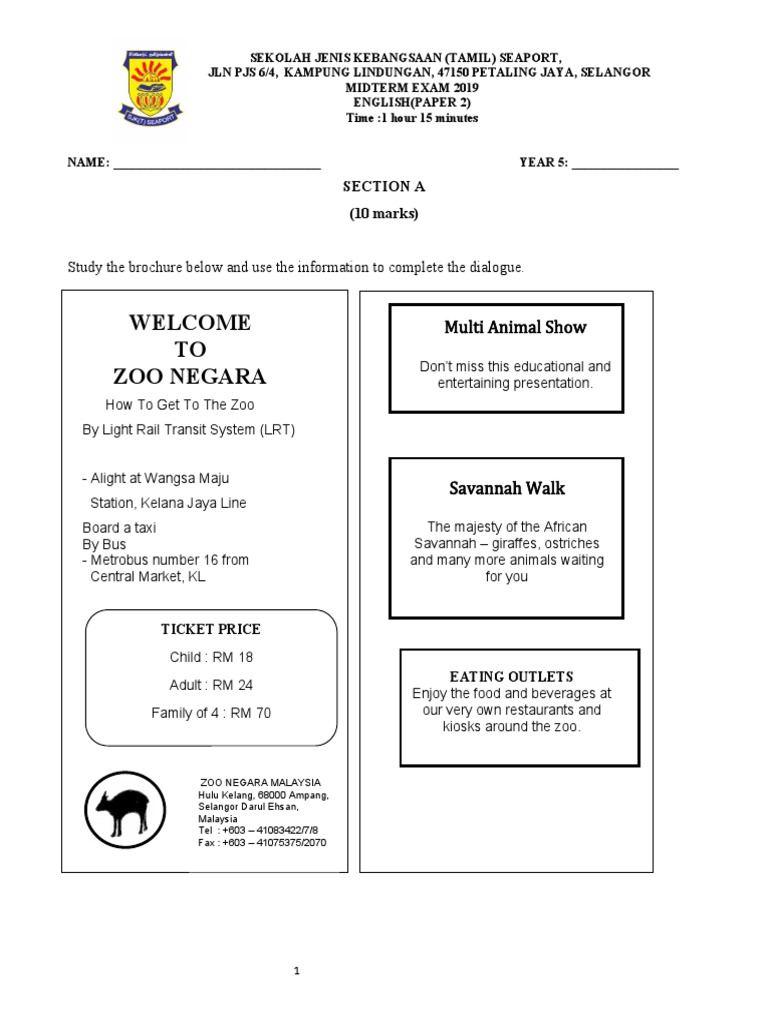 English Paper 2 Mid Term 2019 | PDF | Railway | Transport