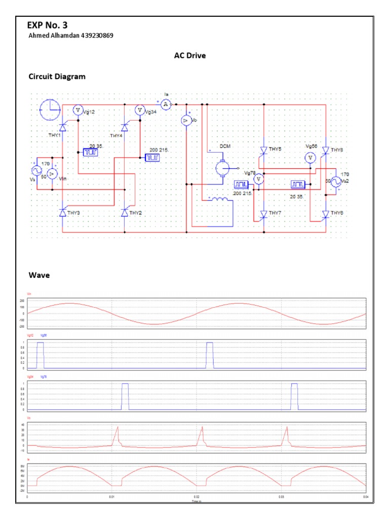 EXP No. 3: AC Drive Circuit Diagram | PDF