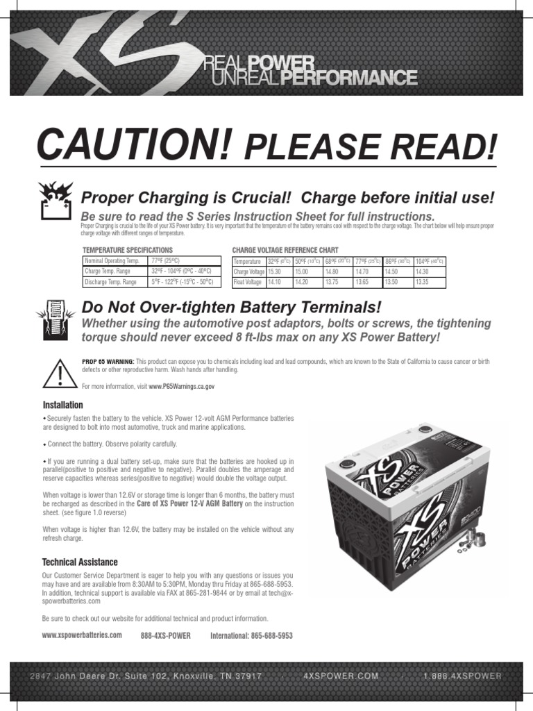XS Power Batteries S Series Instructions | PDF | Battery Charger ...