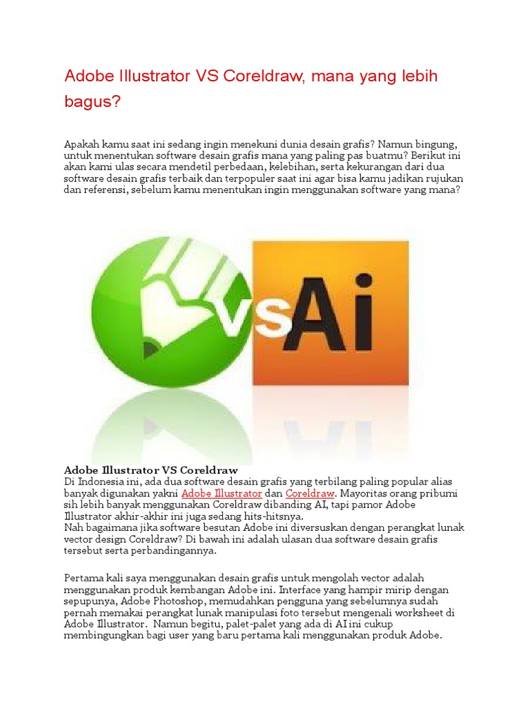 Adobe Illustrator VS Coreldraw | PDF