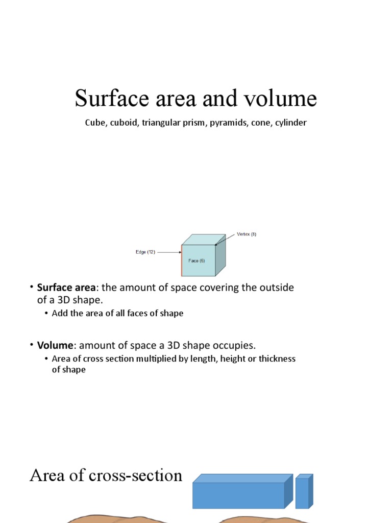 Surface Area and Volume | PDF | Area | Volume