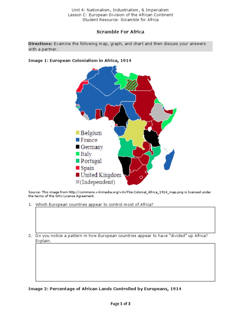 European Colonization of Africa 1914 | PDF | Imperialism | Africa