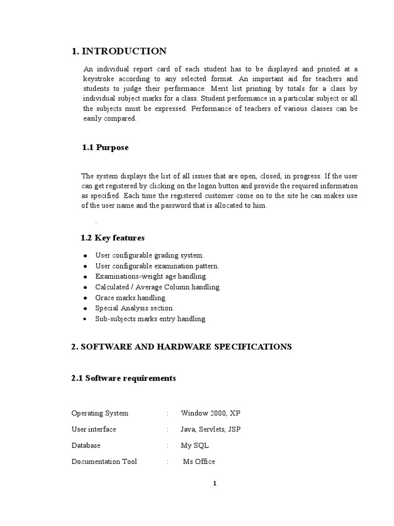Student Result Management System Project Report | PDF | Software ...
