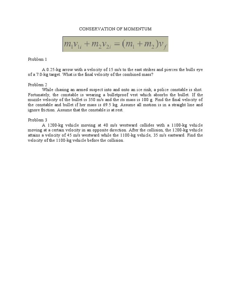 Conservation of Momentum | PDF