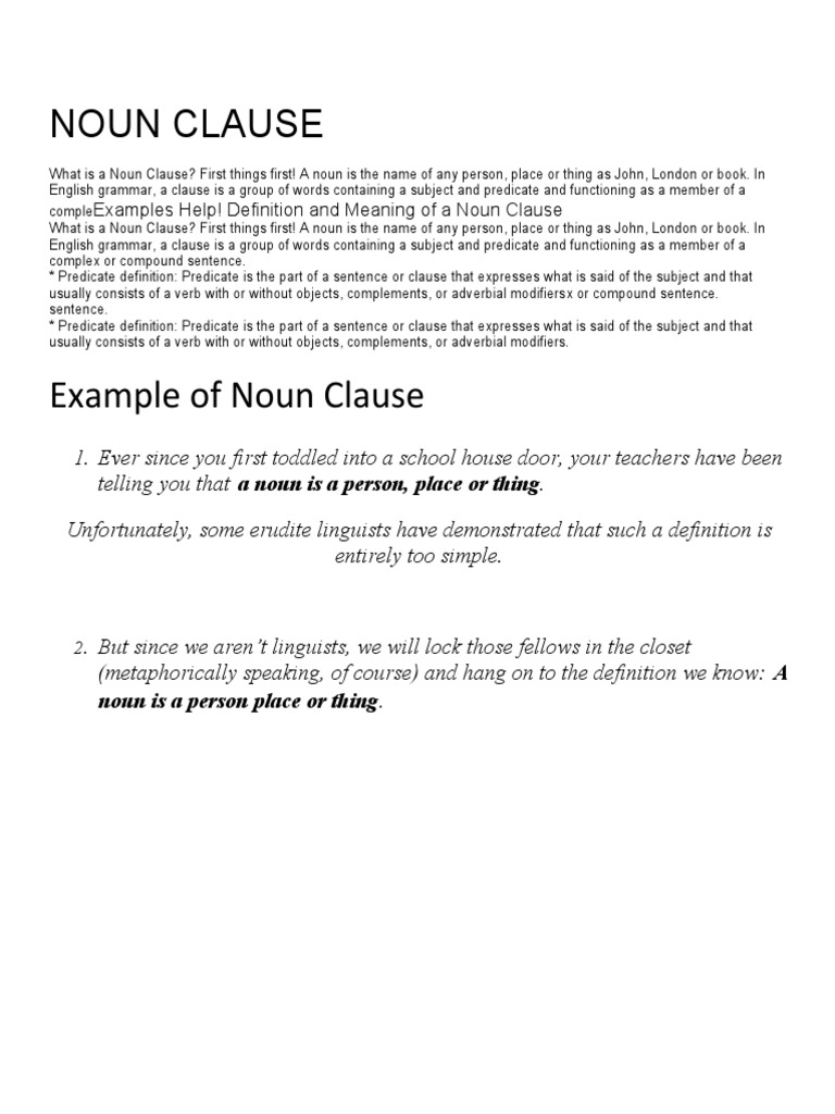 Understanding Noun Clauses | PDF