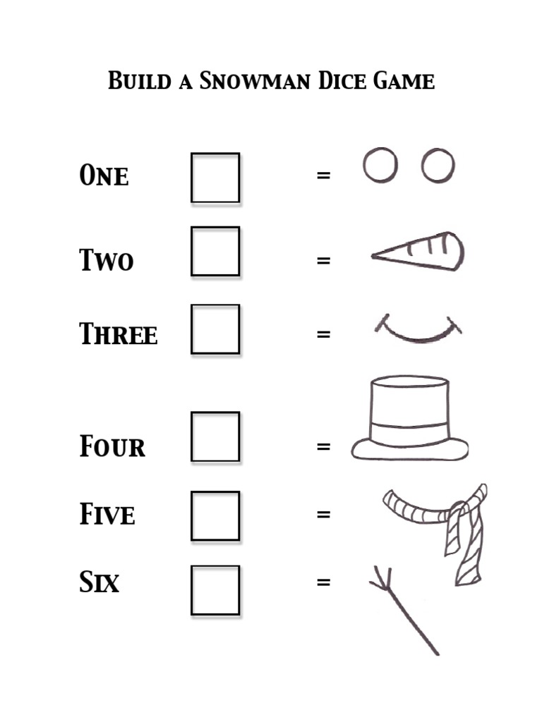 Build a Snowman Dice Game Rules | PDF