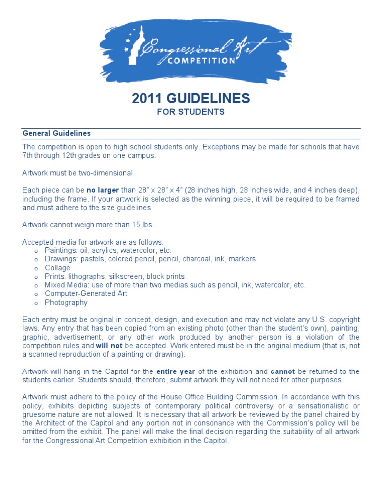 2011 Student Art Competition Rules | PDF