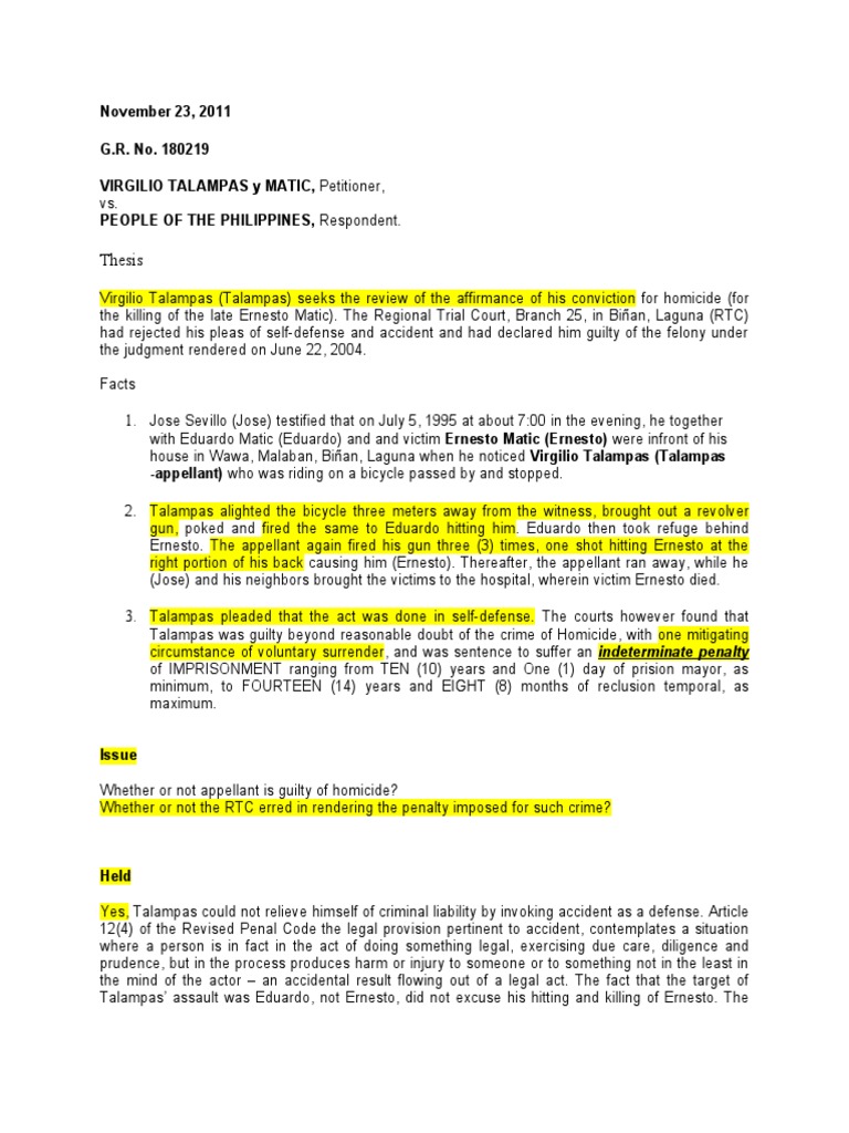 Talampas vs. People G.R. No. 180219 | PDF | Criminal Law | Sentence (Law)