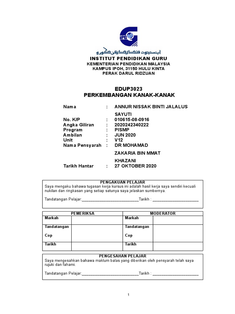 Penulisan Akademik EDUP3023 | PDF