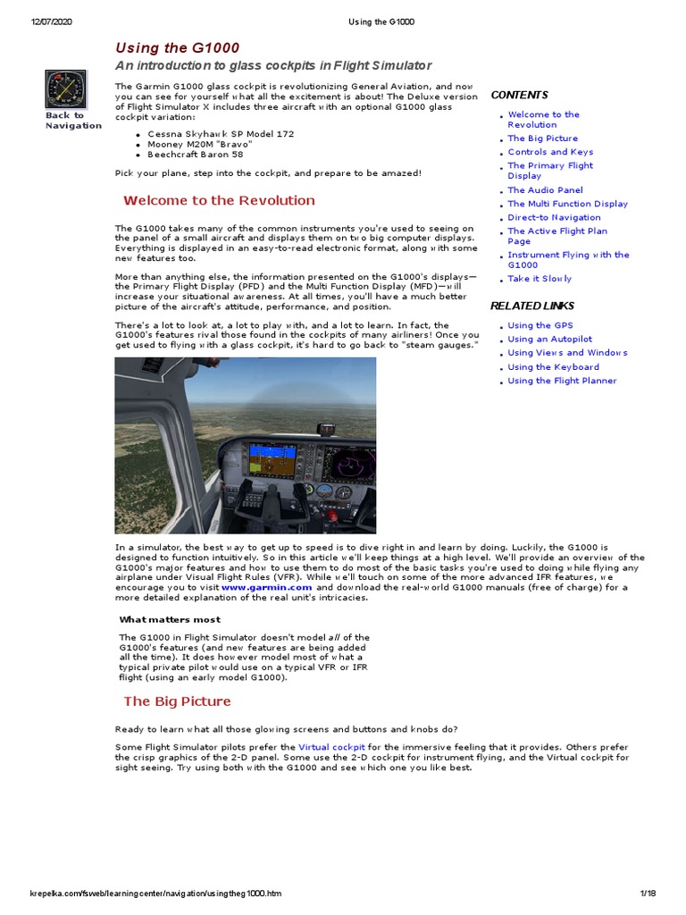 Using The G1000 | PDF | Instrument Flight Rules | Aviation