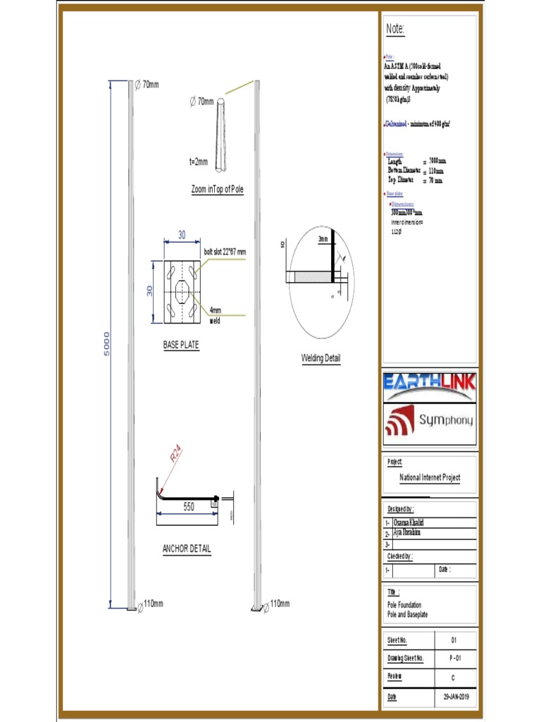 FTTH Pole-Model | PDF | Steel | Chemical Elements