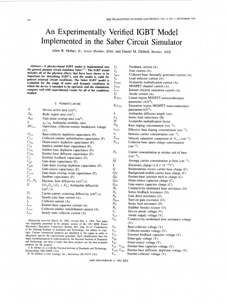 Experimentally Verified Implemented in The Saber Circuit Simulator ...