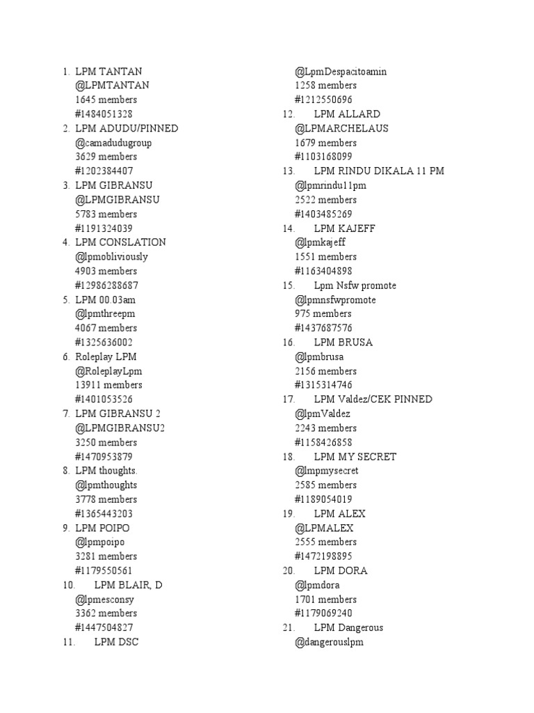 LIST LPM 2 Kolom | PDF