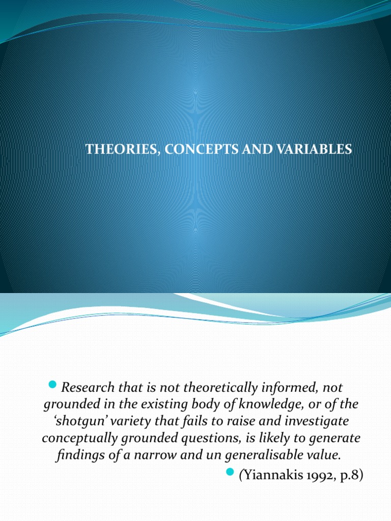 Theories, Concepts and Variables | PDF | Theory | Conceptual Model
