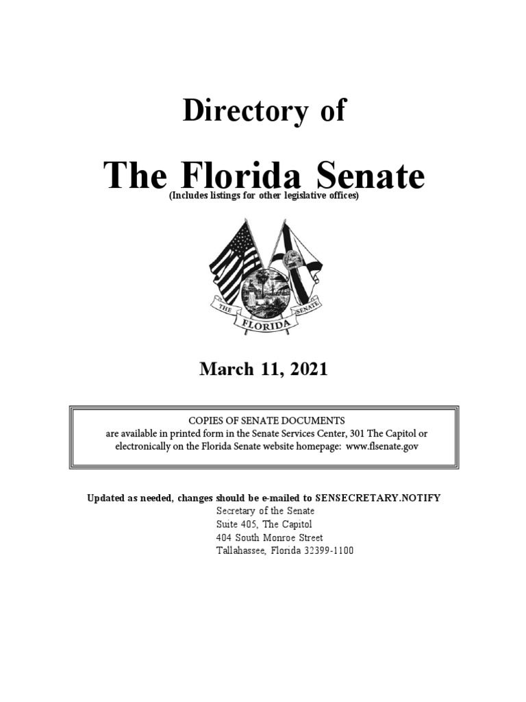 Florida Senate Directory 2021 | PDF | United States Senate | Government