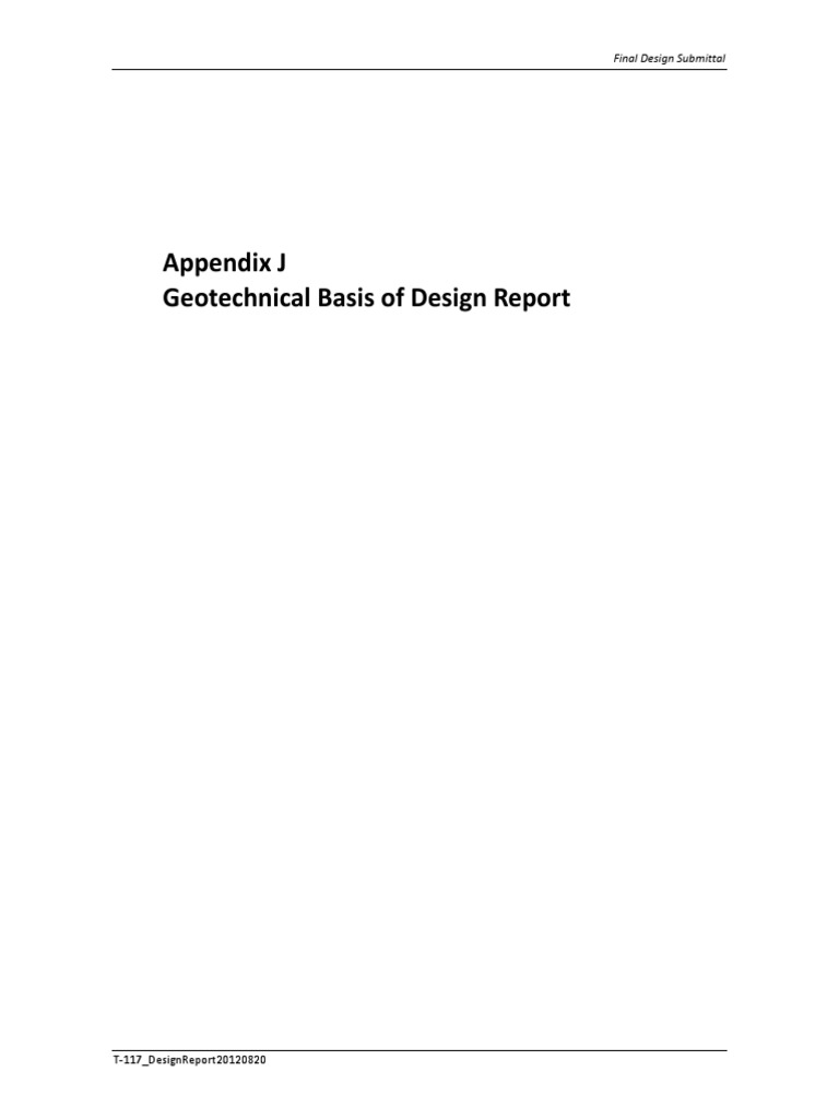 Sample - Geotechnical Basis of Design Report (Ülgen) | PDF ...
