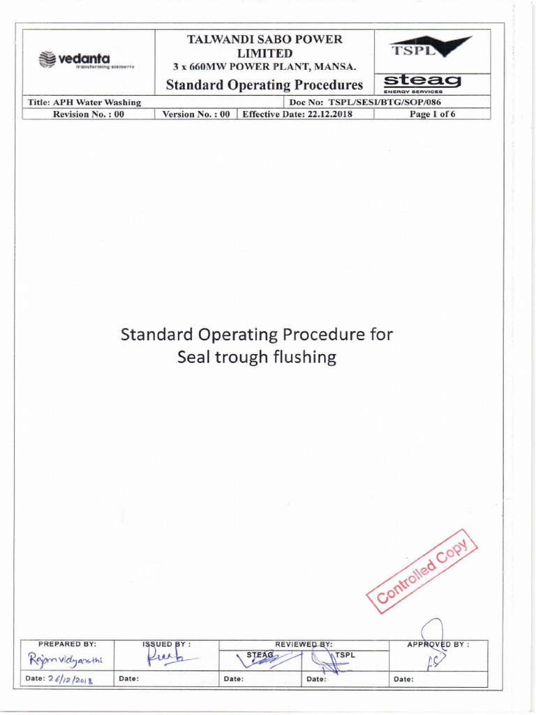 Seal Trough Sop-086 | PDF
