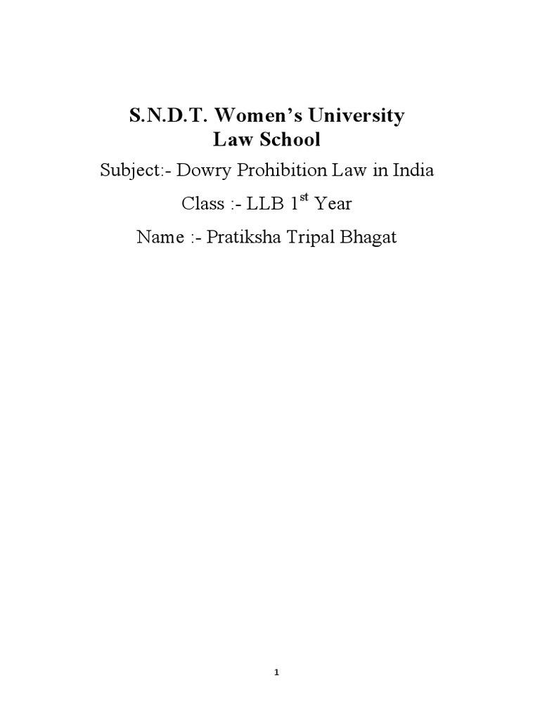 Overview of Dowry Prohibition Act 1961 | PDF | Social Conventions ...