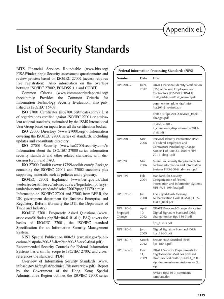 Comprehensive Security Standards List | PDF | Security Engineering ...