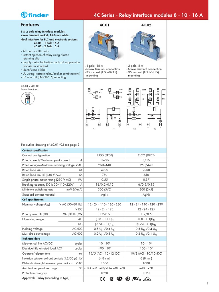4C Series Relay Interface Modules | PDF | Relay | Alternating Current