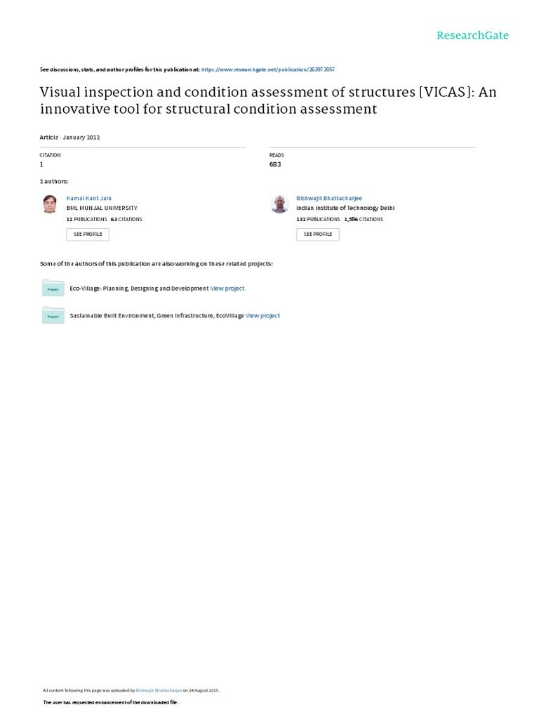Visual Inspection and Condition Assessment of Structures (VICAS) : An ...