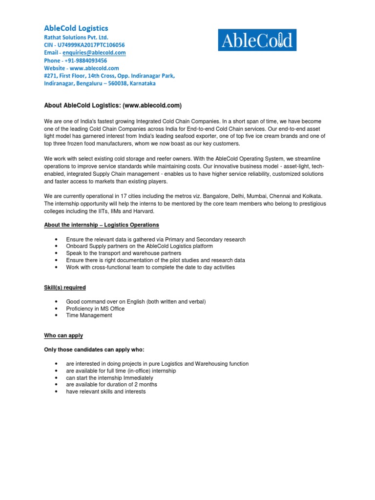 jvauatPdgD - JD - Internship - Operations | PDF