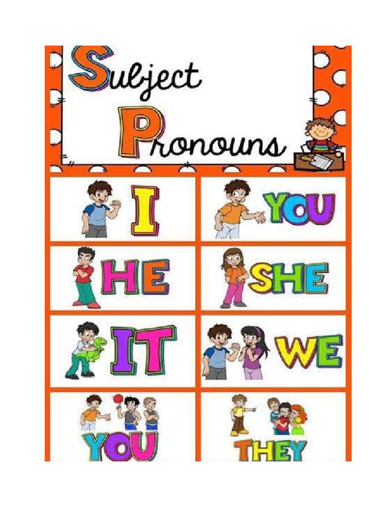 Subject Pronouns Anchor Chart 25 Copies | PDF
