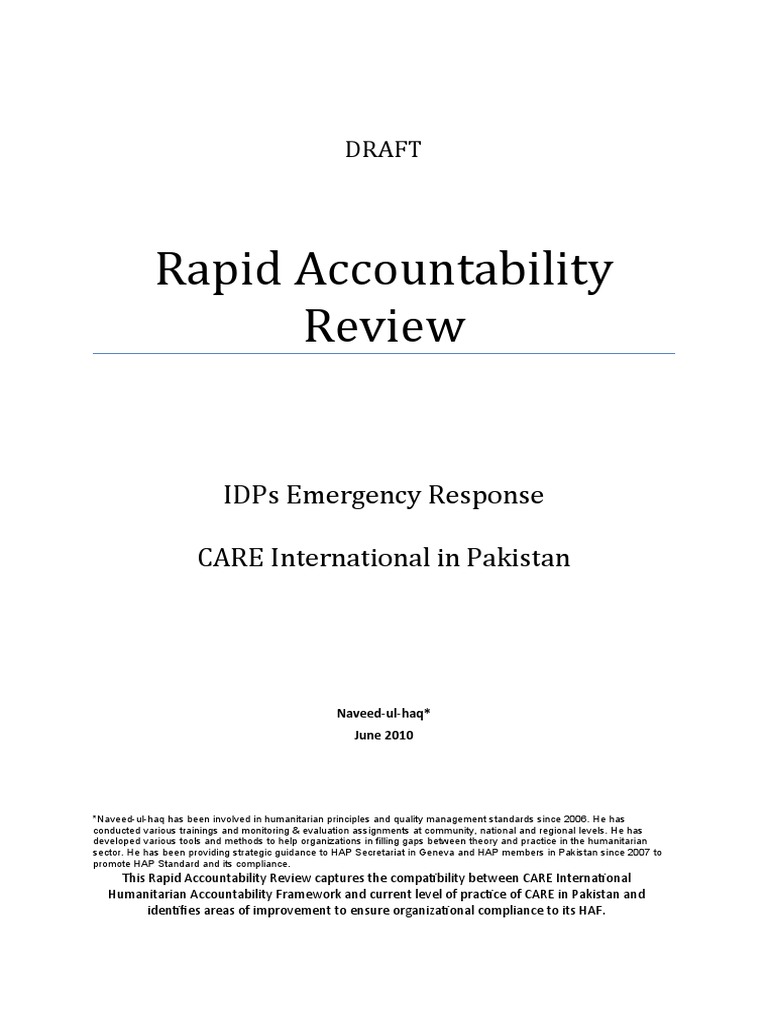DRAFT CIP RAR Report-FINAL | PDF | Humanitarian Aid | Competence (Human ...