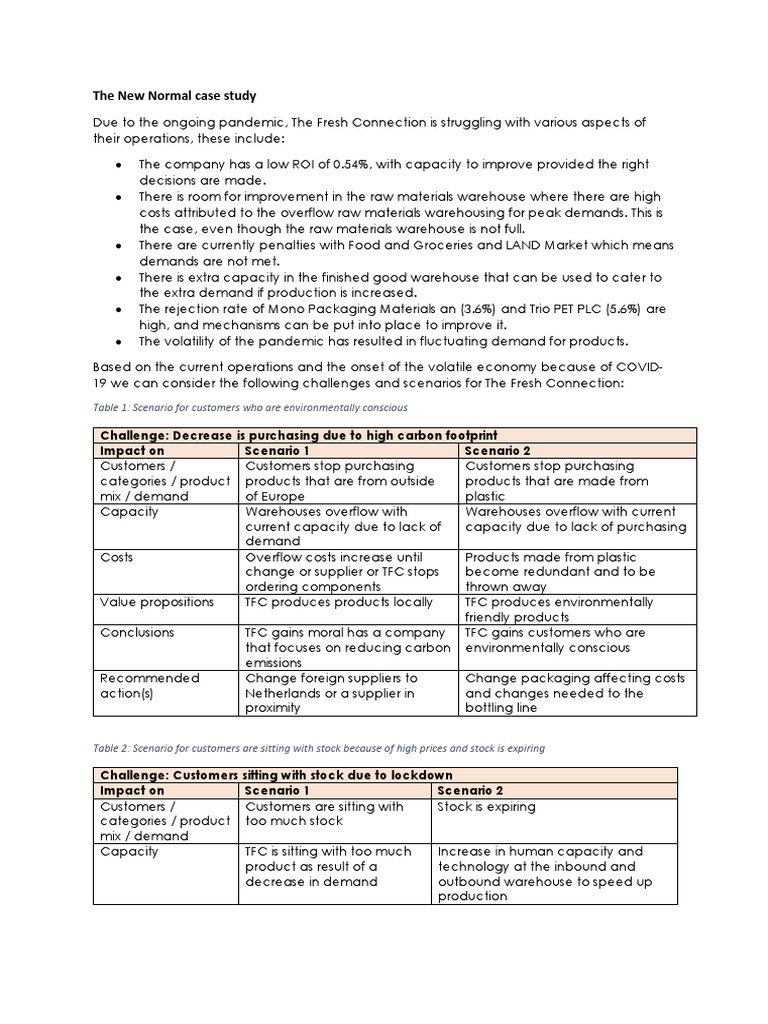 The New Normal Case Study TFC Scribd | PDF | Demand | Warehouse